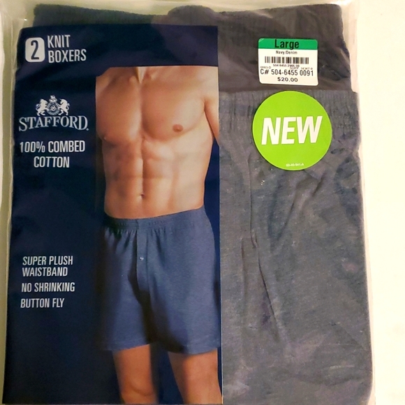 Stafford | Underwear & Socks | New Mens 0 Cotton 2 Knit Boxers | Poshmark